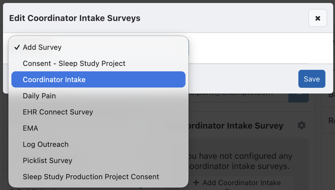 Enrollment by Coordinator Intake Survey
